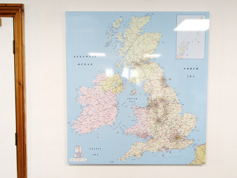 Magnetic UK Map Whiteboard - Logovisual Ltd